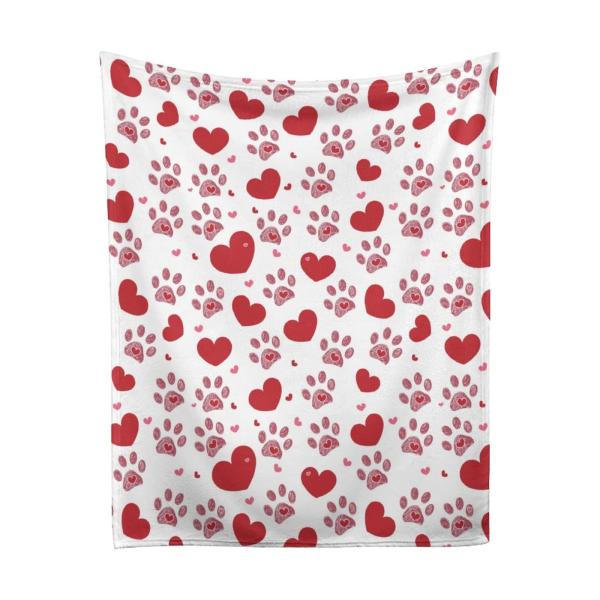 商品名:  Joyidec Valentine's Day Hearts Paw Dog Wearable Fleece Pet Throw Blanket for Couch Car Bed Crate, Soft Cozy Baby G...
