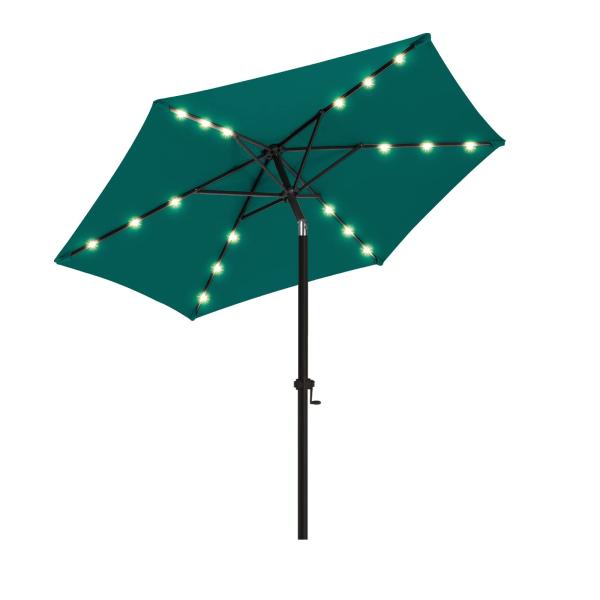 商品名: wikiwiki 7フィート 屋外パティオテーブル傘 頑丈なソーラーLEDマーケット傘 デッキ プール 庭用 傾斜付き クランク付き LEDライト18個 ターコイズ wikiwiki 7.5ft Outdoor Patio Tab...