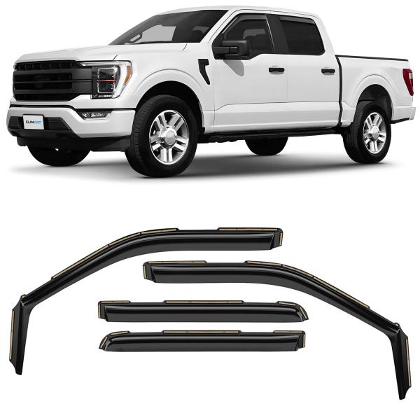 商品名: CLIM ART in-Channel Incredibly Durable Rain Guards Compatible with F150 2021-2024 SuperCrew, Original Window Deflec...