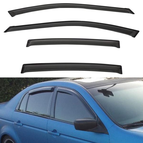 商品名:  LQQDP 4pcs Front+Rear Smoke Tint Sun/Rain Guard Outside Mount Tape-On Vent Window Visors Compatible with 04-08 TLブ...