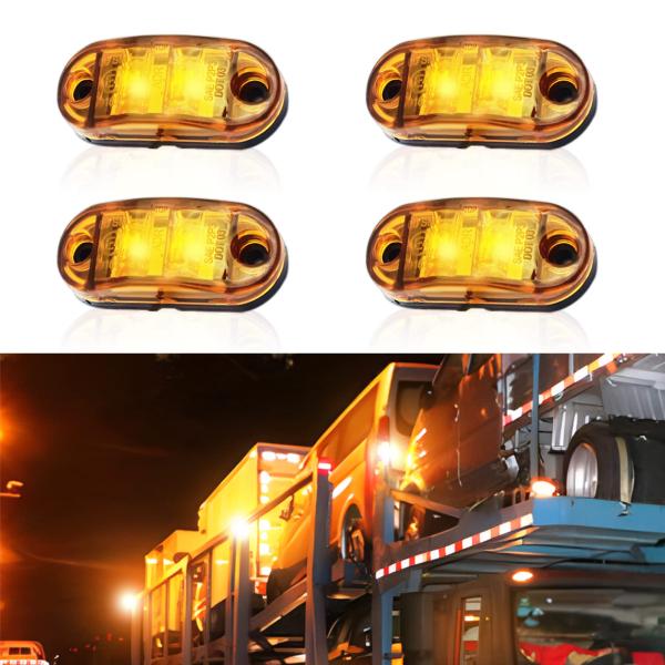 商品名:  4Pcs 2.5Inch Diode Trailer Side Marker Light, Trailer Lights Kit, Clearance Side Marker Light, Oval Led Truck Side...