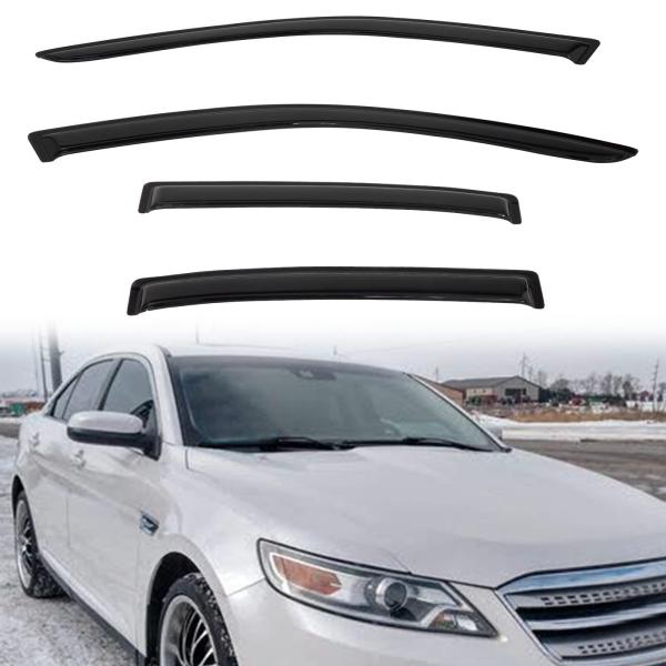 商品名: PLDDE 4個 アウトチャネル スモークティント レインガード 2010-2019 トーラス テープオン ベントディフレクター ウィンドウバイザー カーアクセサリー PLDDE Rain Guards Compatible wi...