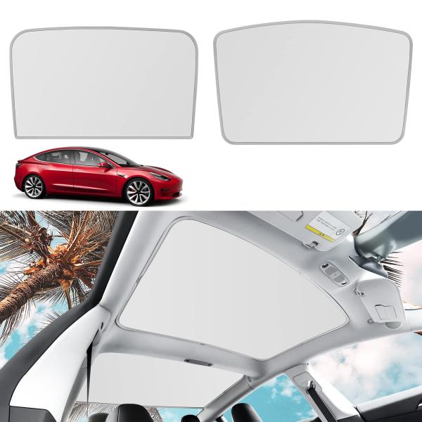 商品名: KUNIST(クニスト) ルーフサンシェード Teslaモデル3用 アップグレード版 サンルーフシェード サンシェード ルーフサンシェード Tesla Model 3アクセサリー2017-2020用 (アイスホワイト) KUNIS...