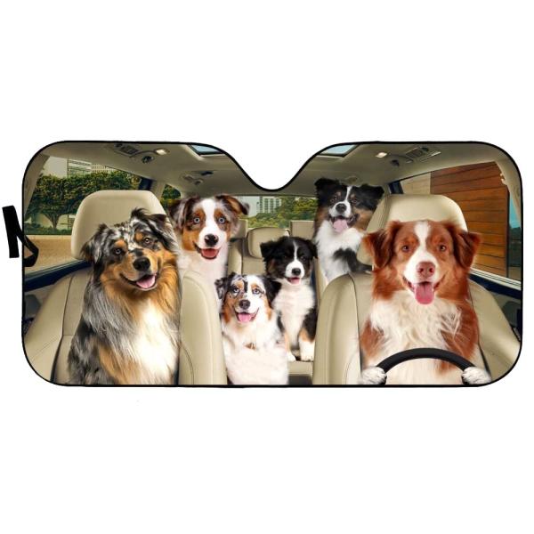 商品名: フロントガラス用サンシェード オーストラリアンシェパード 車 日焼け止めカバー 熱反射板が車を涼しく保ち、ダメージを与えません。ほとんどのセダン、SUV、トラック、自動車、51x28インチに簡単に使用できます。 Windshiel...