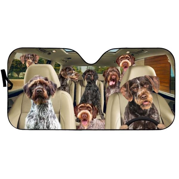 商品名: フロントガラスサンシェード ドイツ ワイヤーヘア ポインター 車のフロントウィンドウシェード 日光をブロック ほとんどのセダン SUV トラック 自動車 55 x 30インチ Windshield Sun Shade German...