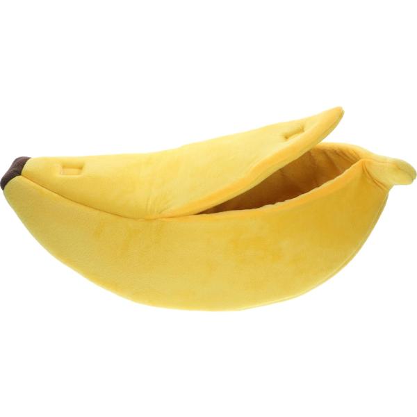 商品名:  POPETPOP Cute Banana Cat Bed - Soft Kitten Cuddle Spot, Ideal for Cats, Kittens, Rabbits &amp; Small Dogs Under 8 ...