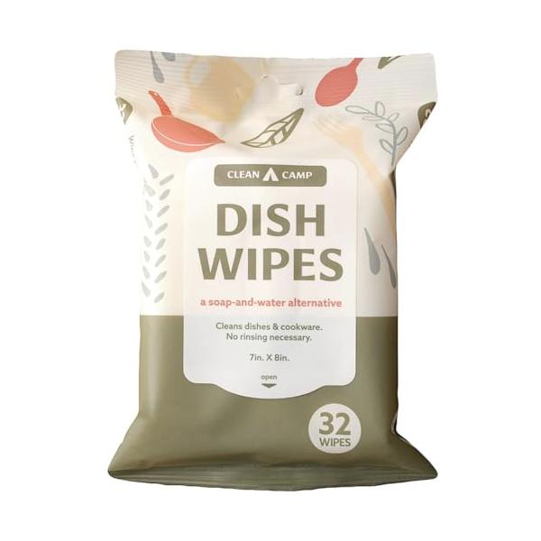 商品名: Clean Camp ディッシュワイプ | 100%生分解性 あらかじめ湿らせた食品に安全なキャンプキッチンワイプ | 32カラット 1パック | 石鹸と水の代替品 Dish Wipes | 100% Biodegradable ...