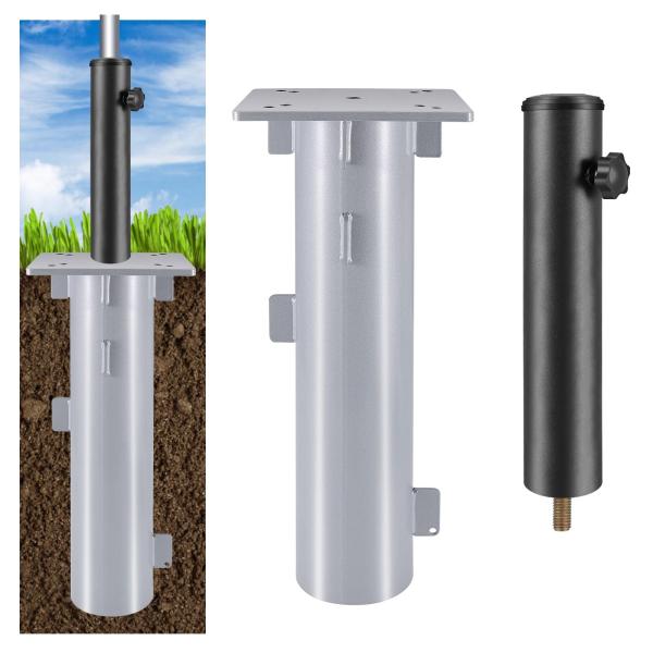 商品名: SLIIMU アンブレラベース アンブレラチューブ付き SLIIMU In-ground Umbrella Base with Umbrella Stand Tube, Universal Umbrella Ground Anch...