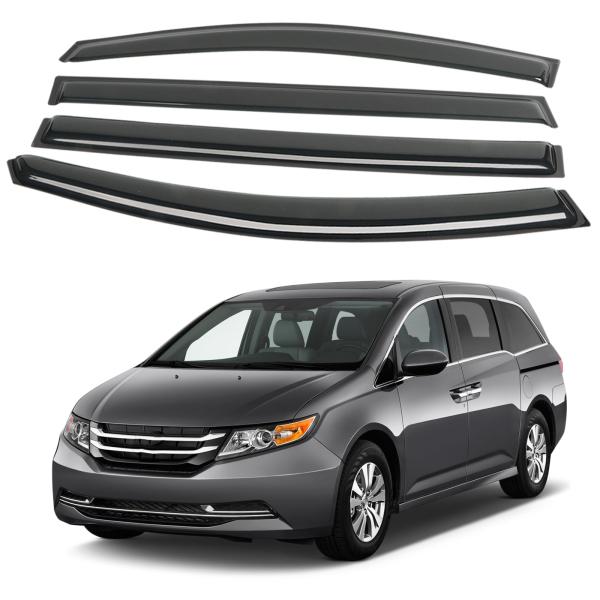商品名:  4PCS Rain Guards Fit for Honda Odyssey 2011-2017, Durable Front &amp; Rear Window Visors Wind Deflector, Outside M...