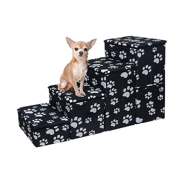 商品名:  yofit Dog Steps for Small Large Dogs with Storage, 21 Inch High Stairs to Bed, 4 Foldable Bed Stairs, Storage Box ...
