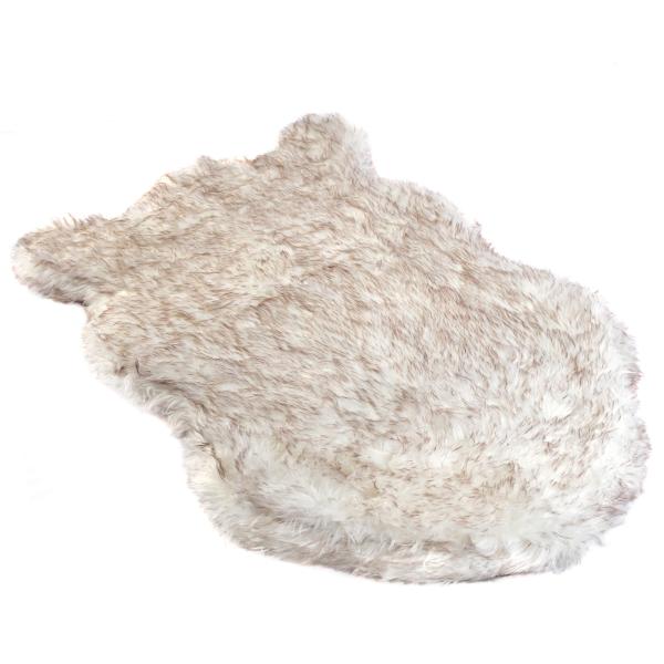 商品名: フェイクファー 犬用ベッドカバー交換用 (Mサイズ) IHAPPYDOG Replacement Dog Bed Cover, Machine Washable (White w/Brown Tips, Medium 40x25)...