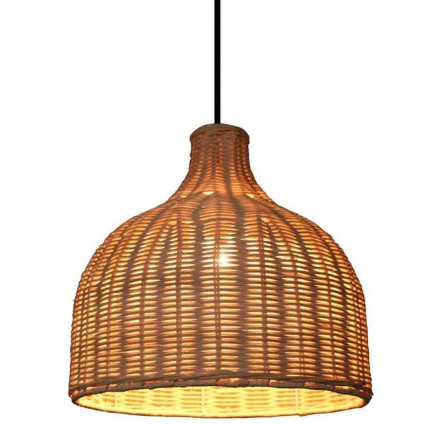 商品名:  HAIIQU Modern Rattan Basket Ceiling Pendant Light Shade in A Natural Wicker Finish Asian Style 1 Light Lantern Pen...