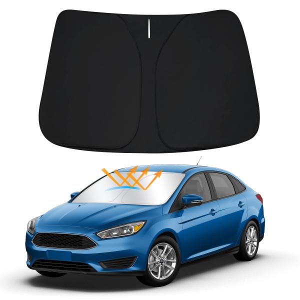 商品名: D-Lumina フロントガラス サンシェード 2012-2018 Fo-rd Focus ST RS用 折りたたみ式 フロントサンバイザー 紫外線 太陽熱保護 インテリアアクセサリー D-Lumina Windshield Su...