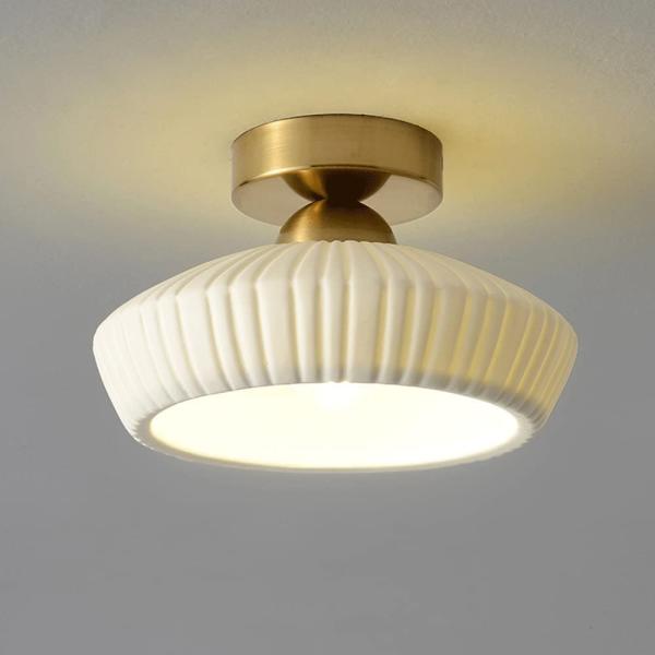 商品名:  LTBFDDC White Semi Flush Mount Ceiling Light, Mid Century Modern Close to Ceiling Light Fixtures, 8.6" Milk Glass ...