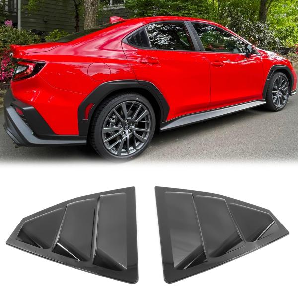 商品名: FREEMOTOR802 2022-2024 スバル WRX ウィンドウルーバー対応 リアサイドウィンドウルーバー スクープシャッター 3ベント開口部カバー トリム ブラックPC 2022 2023 FREEMOTOR802 Du...