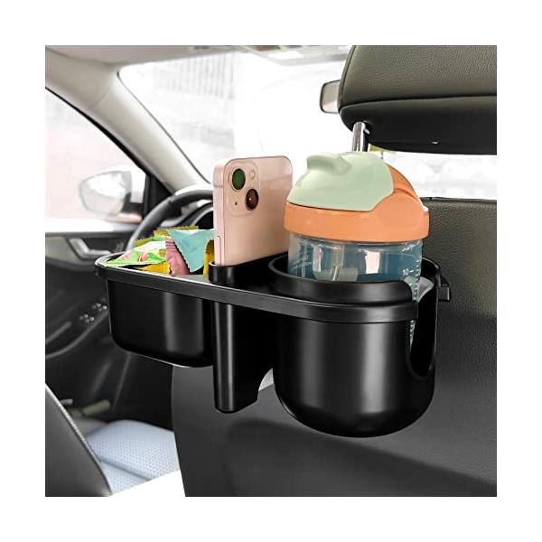商品名: Accmor 車用ヘッドレストバックシートオーガナイザー カップホルダー付き 3イン1 ユニバーサルバックシートカーオーガナイザートレイ ボトル/携帯電話/スナック/ゴミ箱/滑り止めグリップクリップ カーシートオーガナイザートレイ...