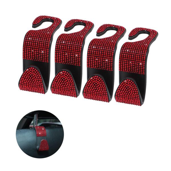 商品名: Ziciner キラキラ カーシート ヘッドレストフック クリスタル ラインストーン バックシート ハンガー ストレージオーガナイザー ユニバーサルインテリアアクセサリー ハンドバッグ パース コート | Start Stop デ...