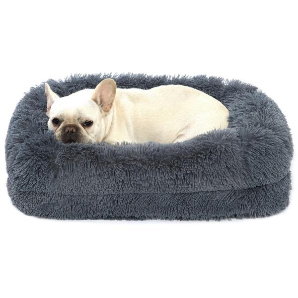 商品名:  2 in 1 Calming Dog Beds for Medium Dogs, Dual Layer Orthopedic Egg Crate Foam &amp; Memory Foam Faux Fur Shag Pet ...