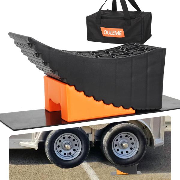 商品名: OULEME トレーラータイヤリフター レベリングブロック 1セット OULEME Raised Tire Change Ramp, Curved Leveling Blocks, for RV Camper Trailer Ti...