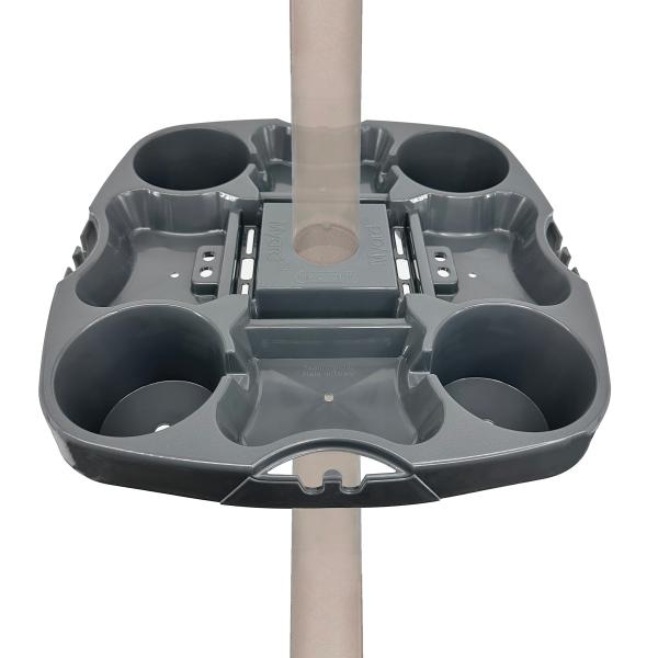 商品名: Rockwill 傘テーブルトレイ 15インチ プロ ビーチ用 スイミングプール ドリンクホルダー4個付き スナック溝4個 サングラス穴4つ 電話スロット Airpods穴4個 iPadスロット2個 小型バッグハンガー4個 (ブラ...