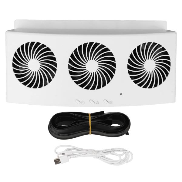 商品名: 車用排気ファン 3個 クーラー 自動車 フロント リアウィンドウ 換気口 排気ファン 車用換気扇 USB電源空気清浄機 車用ラジエーター通気口 省エネ排気ファン 全車用 (ホワイト) Car Exhaust Fan, 3 Cool...