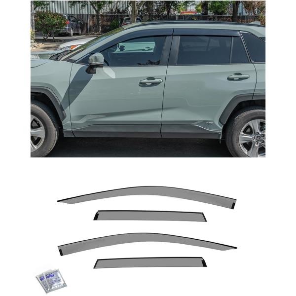 商品名:  Replacement for 2019-Present Toyota Rav4 EOS Visors JDM Tape-On Style Smoke Tinted Side Vents Window Deflectors Ra...
