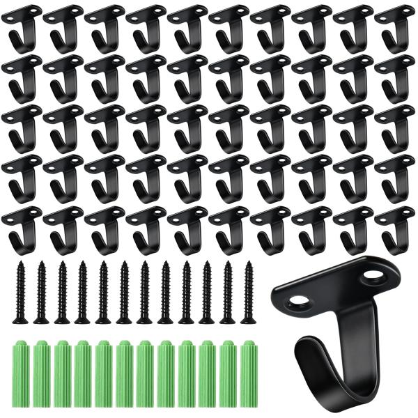 商品名: Aemygo 50 Pack Stainless Steel Screw Mounted Ceiling Hooks, Under-Shelf Towel/Robe Clothes Hook Heavy Duty Coat Hoo...