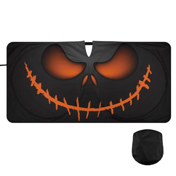 商品名:  Oarencol Demon Eye Car Windshield Sun Shade Scary Pumpkin Face Halloween Foldable Sunshade Front Window Visor Prot...