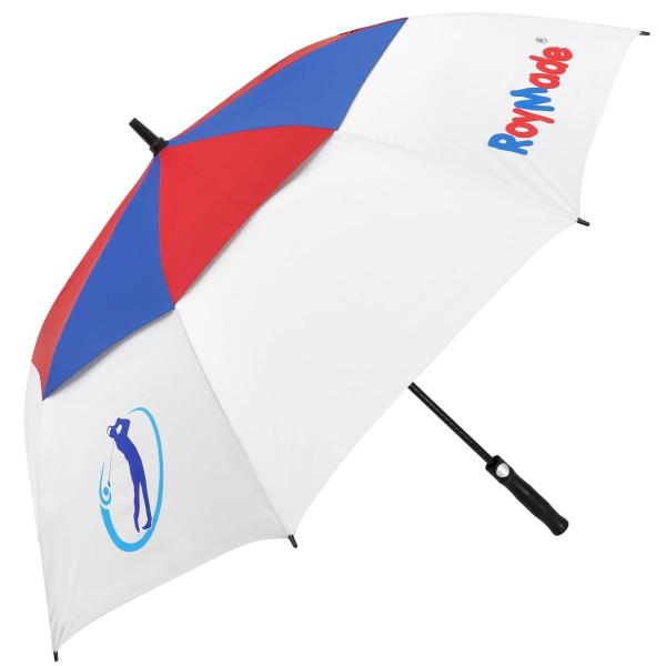 商品名: ROYMADE ゴルフ傘 自動開閉 ダブルキャノピー 通気孔付き 防風 防水 ゴルフ傘 (ブルー/レッド) ROYMADE Golf Umbrella Automatic Open Double Canopy Vented Win...