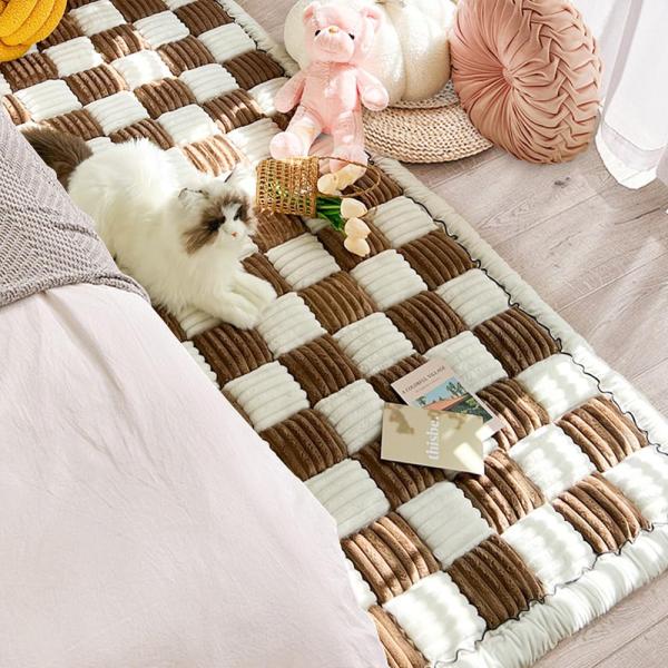 商品名:  Pet Couch Cover, Cream-Coloured Large Plaid Square Pet Mat Dogs Bed Couch Cover, Garden Chic Cotton Protective Cou...