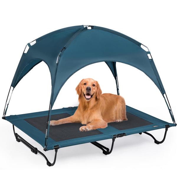 商品名:  CANINE CANYON 47 Inch Elevated Cooling Large Dog Bed with Removable Canopy, Raised Beds for Large Dogs with Washab...