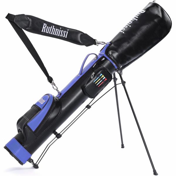 商品名: RUTHNISSI サンデーゴルフスタンドバッグ クーラーポーチとパッド入りストラップ付き 軽量 ドライビングレンジ ミニコーストレーニング 練習 男性 女性 トラベルケース 縦型 ハードシェルチューブ 航空会社用 RUTHNIS...