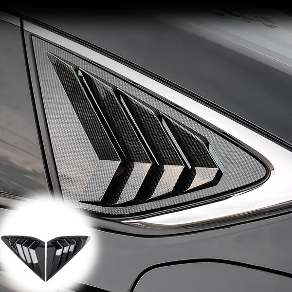 商品名: MUXEE ホンダ アコード 2023 2024 用 2個 リアサイドウィンドウルーバー エアベント スクープシェード カバー ブラインド トリム - ABS カーボンファイバー スポーツ アップグレード トリム インテリアアクセ...