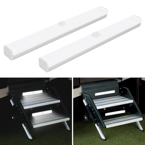 商品名: GreceYou RVステップライト モーション起動 2個パック 14 LED モーションセンサー ライトバー USB 充電式 磁気ナイトライト ワイヤレス LED ステップライト キャンピングカー トラベル トレーラー用 (20...