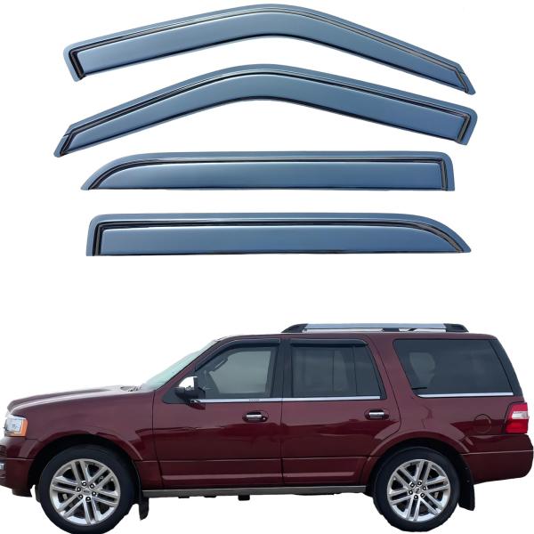 商品名:  Tape On Window Visors Rain Guards Compatible with 1997-2017 Ford Expedition,1998-2017 Lincoln Navigator,Side Vent ...