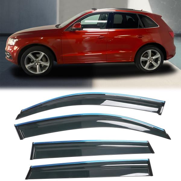 商品名:  FREEMOTOR802 Tape-on Window Visors Compatible with 2009-2017 Audi Q5 8R, Side Wind Deflectors Rain Guards Vent Vis...