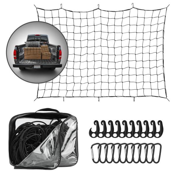 商品名: カーゴネット TeamObsidian Van Storage Cargo Net - Bungee Netting with Hooks for Boot, Campervan, Motorcycle, or Trailer -...