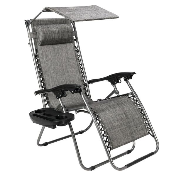 商品名:  Kcelarec Folding Chair Zero Gravity Outdoor Recliner Patio Lounge Chair w/Adjustable Canopy Shade, Headrest, Side ...