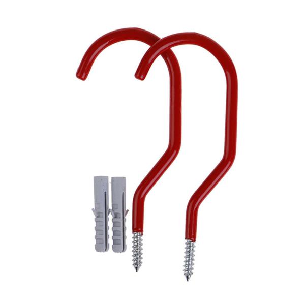 商品名: ガレージ壁取り付け用自転車フック 2個パック 自転車ハンガー収納フックラック 壁取り付けネジ天井フック 自転車ハンガー収納 - 自転車、はしご、延長、電動工具の整理用(レッド、ワンサイズ) 2 Pack Bike Hooks fo...