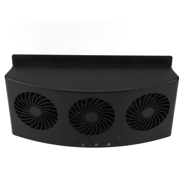 商品名: 車用ソーラーパワーウィンドウ排気ファン 4000RPM 3ファン 2段階 低騒音 優れた放熱性 USB電源カーラジエーターファン 全車対応 (ブラック) Solar Car Window Fan, USB Powered, 400...