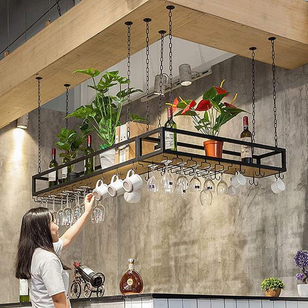 商品名:  Wine Rack Goblet Stemware Racks Mug Racks Rack Ceiling Shelf Mounted Floating Suspended Wine Glass Rack,for Bars/R...