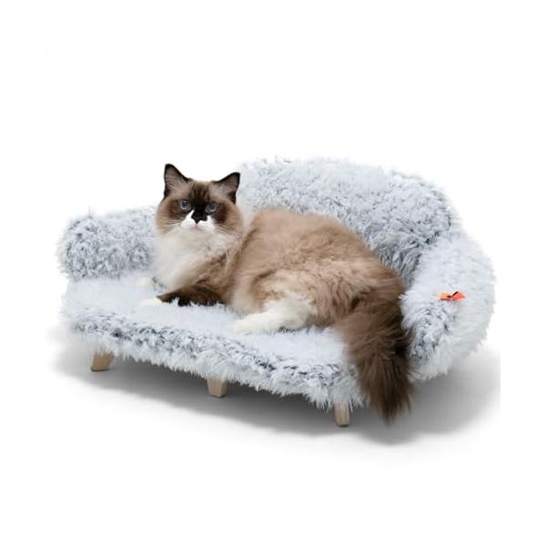 商品名:  MEWOOFUN Cat Bed with Removable Washable Cover, Elevated Cat Couch for Cats &amp; Small Medium Dogs, Wooden Pet So...