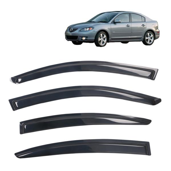 商品名:  FREEMOTOR802〓 Tape-on Side Window Visors Wind Deflectors Rain Guards Vent Visors, Compatible with 2004-2009 Mazda ...