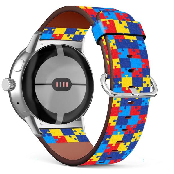 商品名:  Mingdao Compatible with Google Pixel Watch Patterned Leather Band Replacement Strap, Autism Awareness 8171ブランド: Mi...