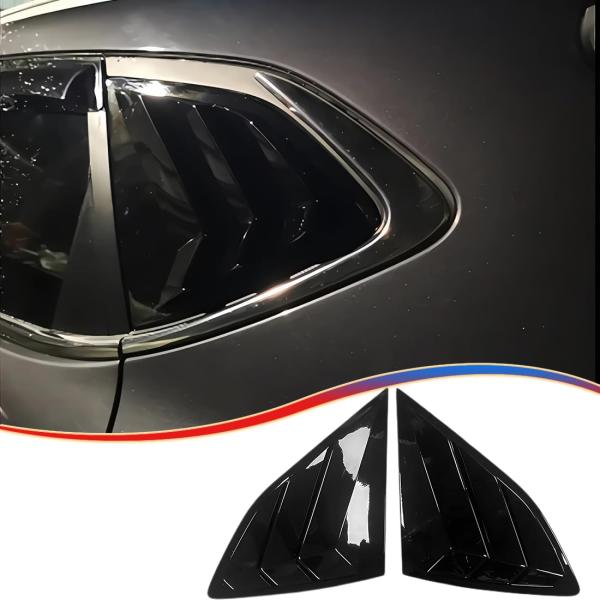 商品名: MUXEE 2個 リアサイドウィンドウルーバー エアベント スクープシェード カバーブラインド トリム ヒュンダイ ツーソン 2016 2017 2018 2019 2020 2021用 - ABS ブライトブラックスポーツインテ...