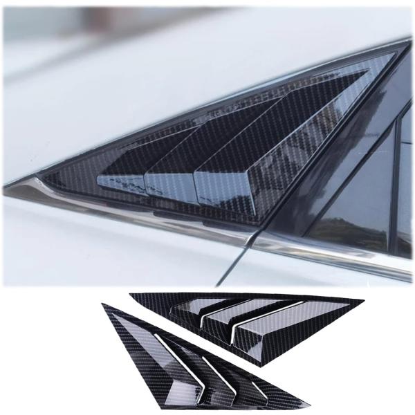 商品名: MUXEE 2個 リアサイドウィンドウルーバー エアベント スクープ シェード カバー ブラインド トリム ヒュンダイ ソナタ 2011 2012 2013 2014用 - ABS カーボン ファイバー スポーツ インテリア アク...