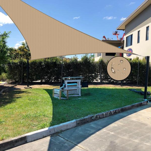 商品名:  XINGRED 6.5'×6.5'×6.5' Khaki Sun Shade Sail Triangle Waterproof Sun Shade Canopy Awning, 98% UV Block Water Resist...