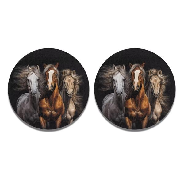 商品名:  Pensura Running Horse Car Cup Coaster Non-Slip Cups Mat Drink Cup Holders Black Auto Accessories Absorbent Coaster...