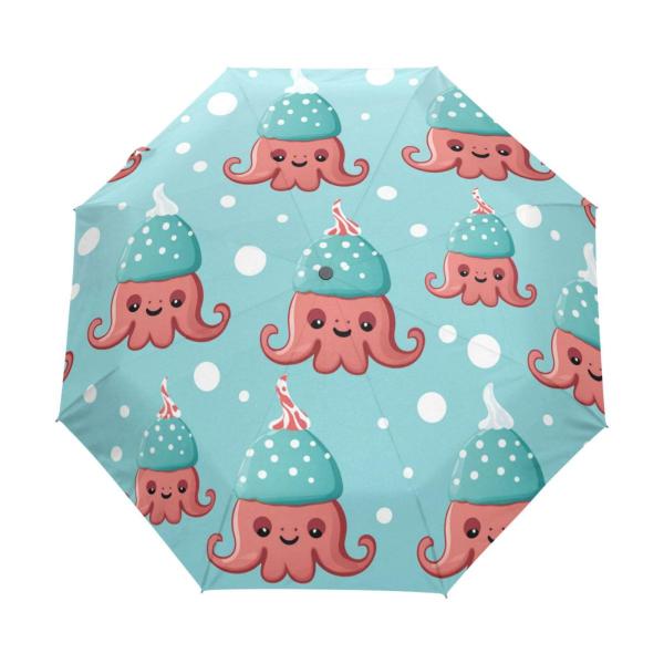 商品名: KAAVIYO シアン かわいい星熊 タコ 傘 防風 自動折りたたみ傘 自動開閉 メンズ レディース キッズ KAAVIYO Cyan Cute Star Bears Octopuses Umbrella Windproof Au...