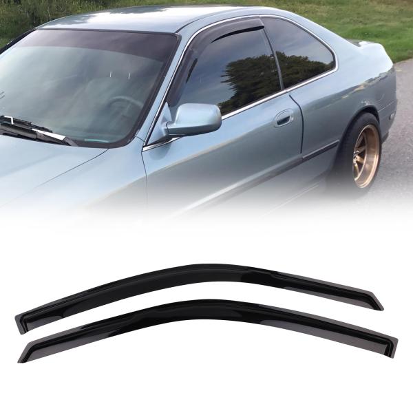 商品名:  FREEMOTOR802〓 Tape-on Side Window Visors Wind Deflectors Rain Guards Vent Visors, Compatible with 1994-1997 Honda ...